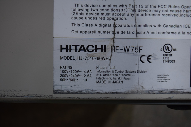 [ETC]HITACHI HJ-7510-60WED HF-W75F HFW75F | 산업용 전자장비 판매 / 수리 전문기업 M.E.T ...