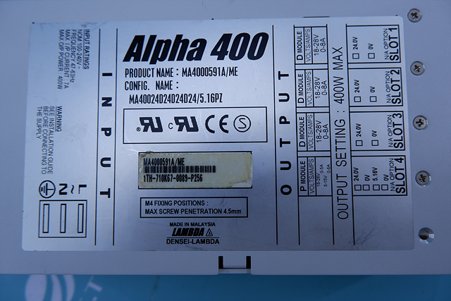[POWER SUPPLY] LAMBDA ALPHA 400 24V, 5V MA4000591A/ME MA4000591A/ME ...